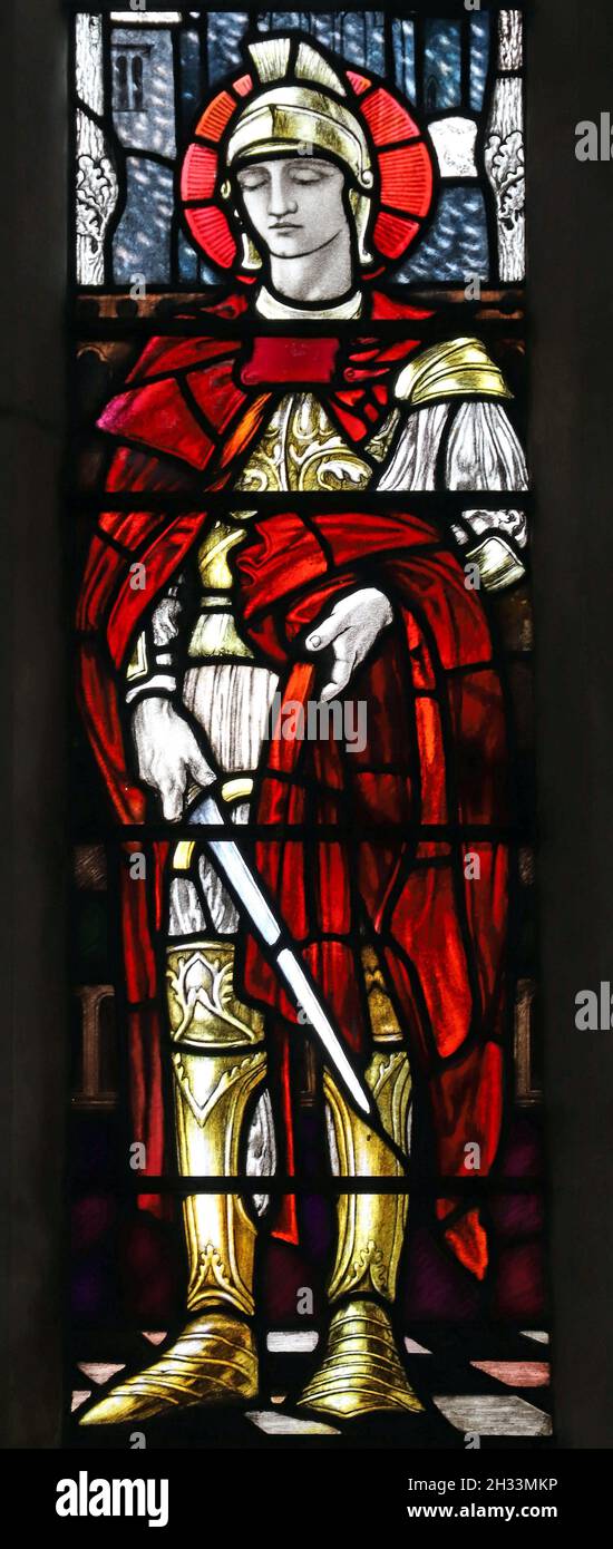 Stained glass window knight st hi-res stock photography and images - Alamy