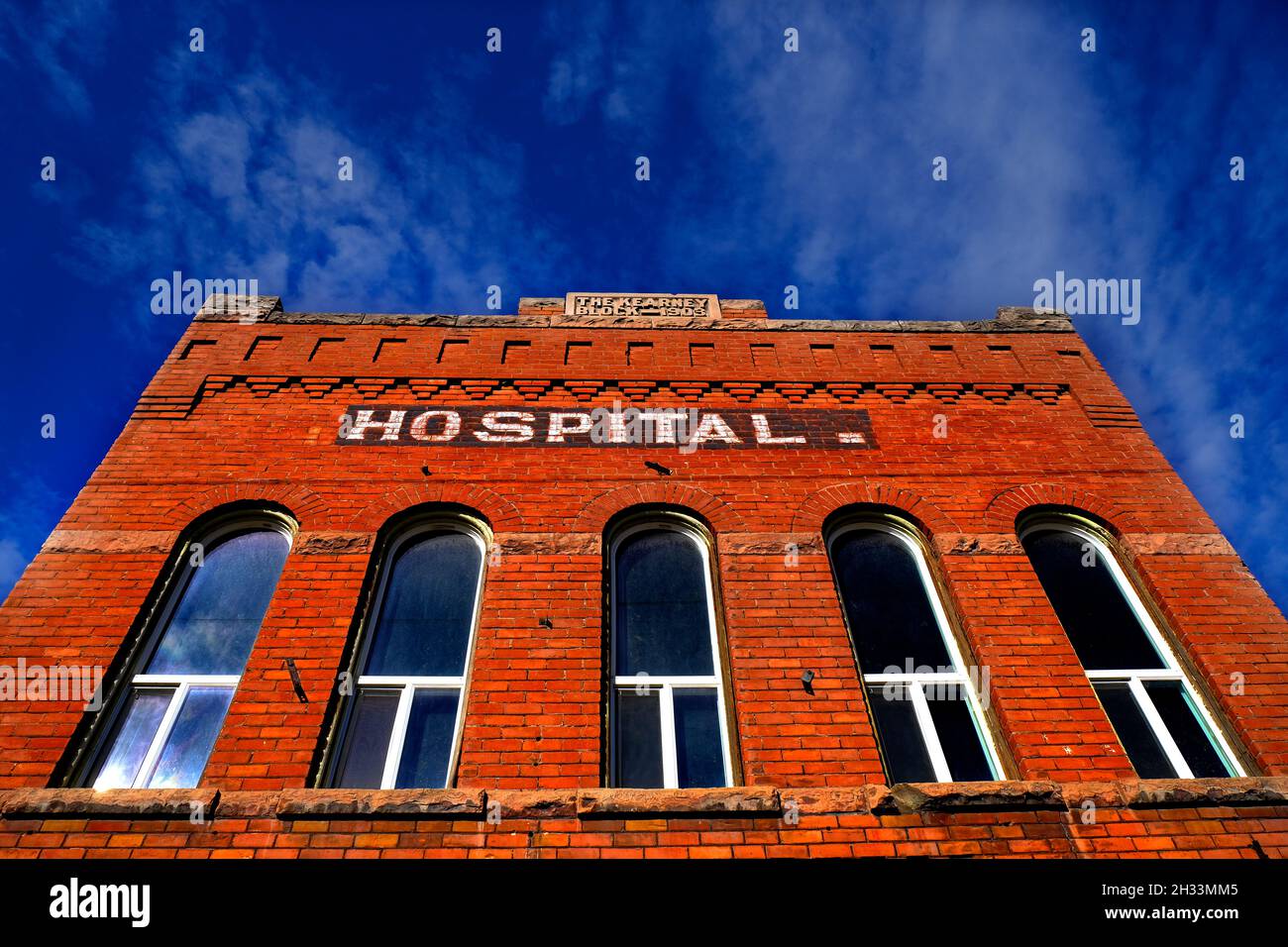 Old brick hospital building vintage health care medical facility with ...