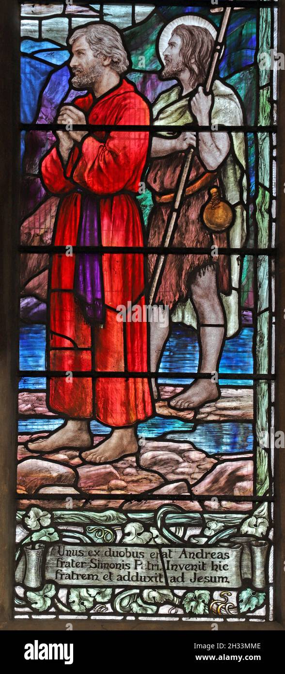 Detail of a stained glass window by Mary Lowndes depicting Jesus ...