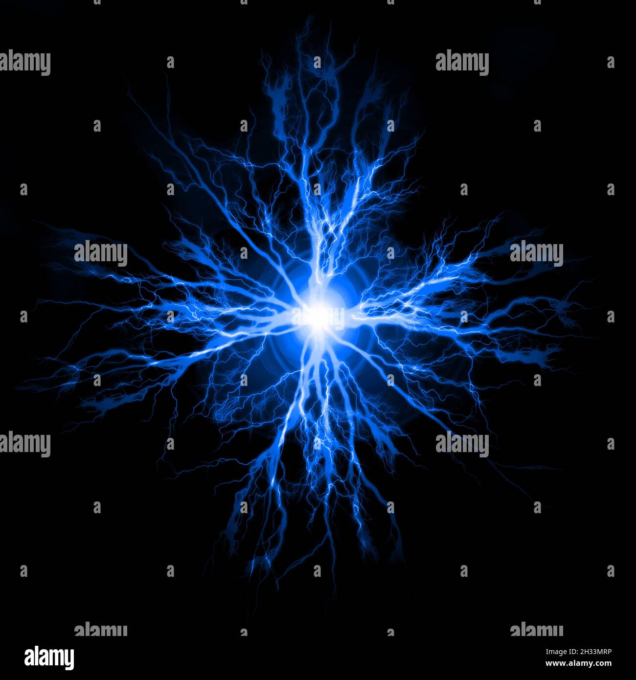 Explosion of pure power and electricity in the dark blue plasma ...