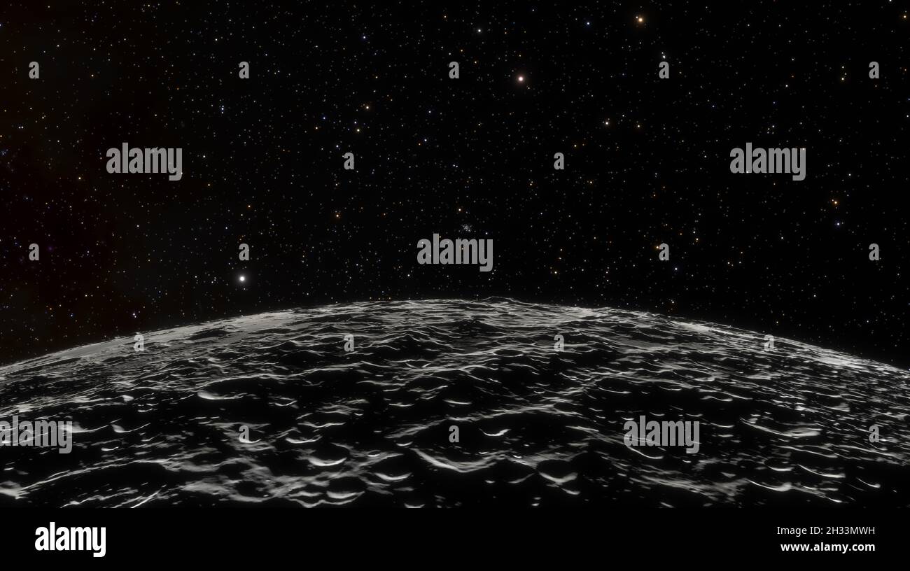 Lunar Craters Surface moon satellite. Moon in outer space against the ...