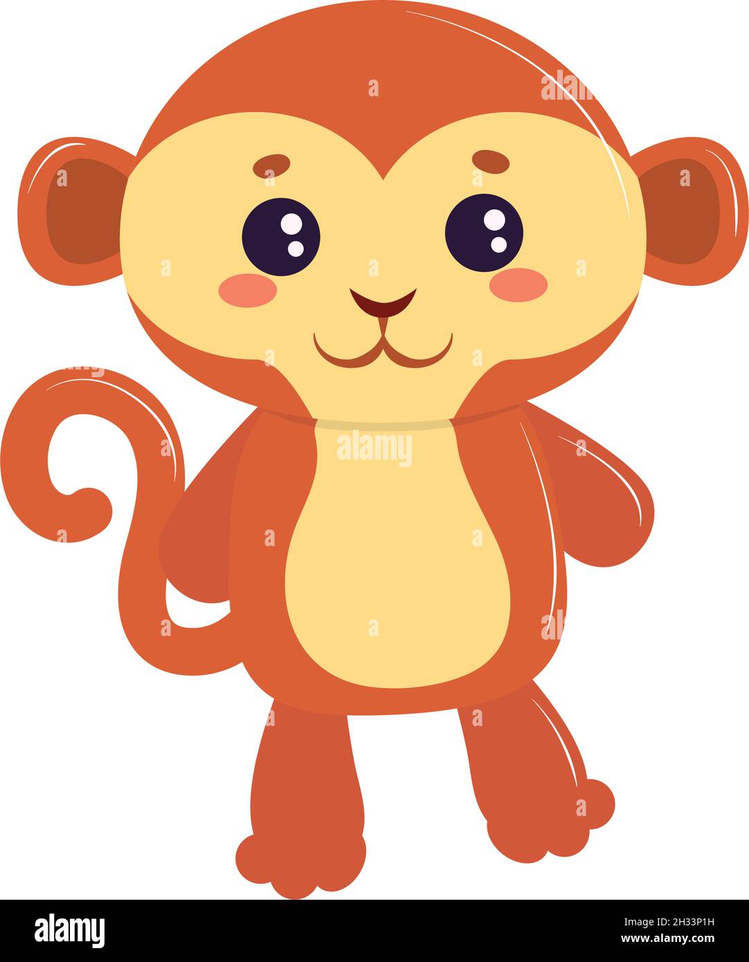 monkey kawaii cute Stock Vector Image & Art - Alamy