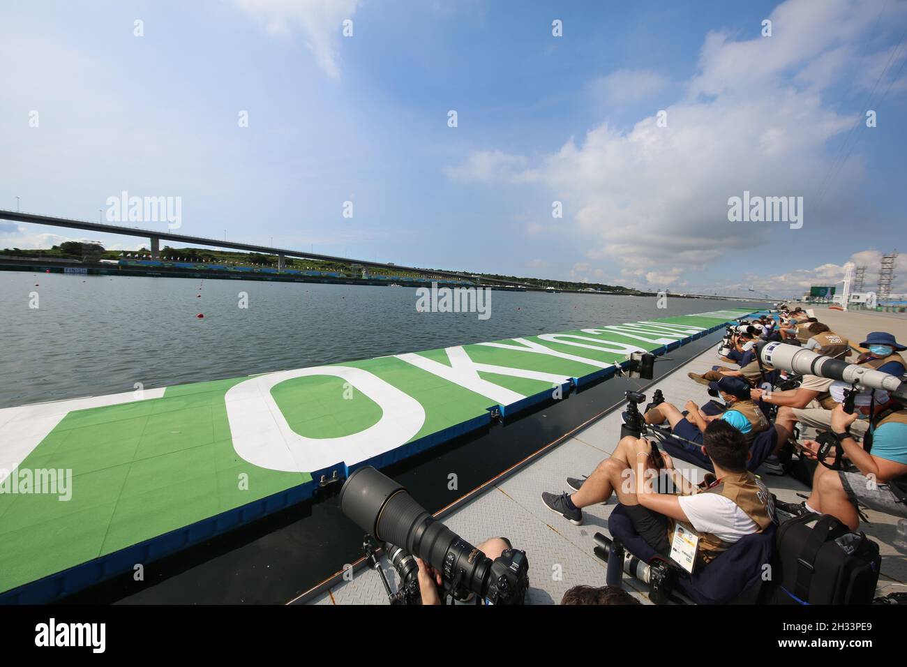 JULY 23rd, 2021 - TOKYO, JAPAN: general view of the finish line during ...