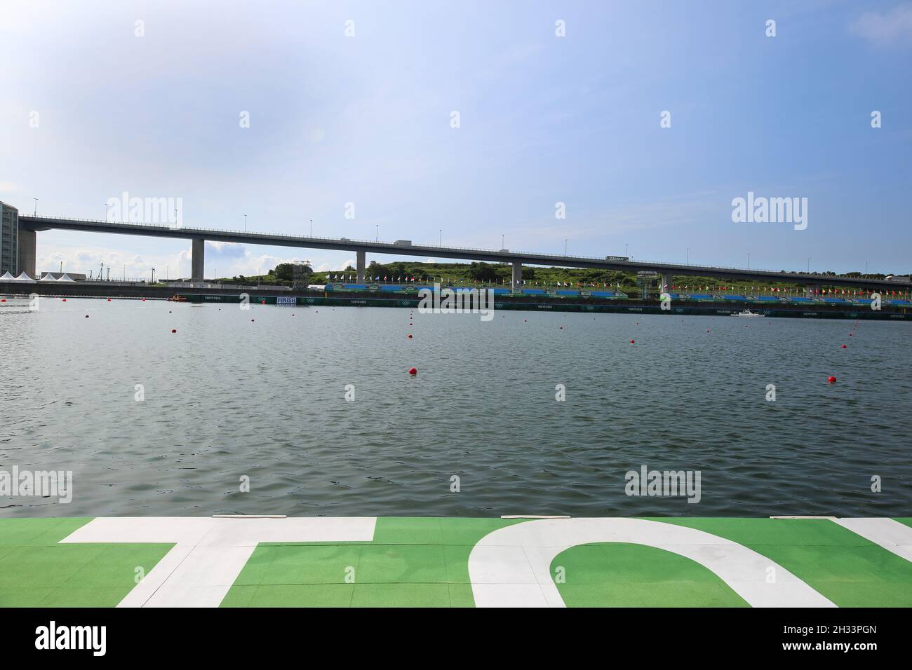 JULY 23rd, 2021 - TOKYO, JAPAN: general view of the finish line during ...