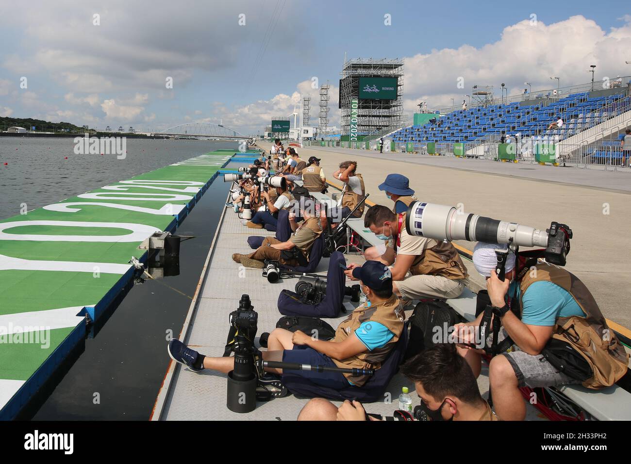 JULY 23rd, 2021 - TOKYO, JAPAN: general view of the finish line during ...