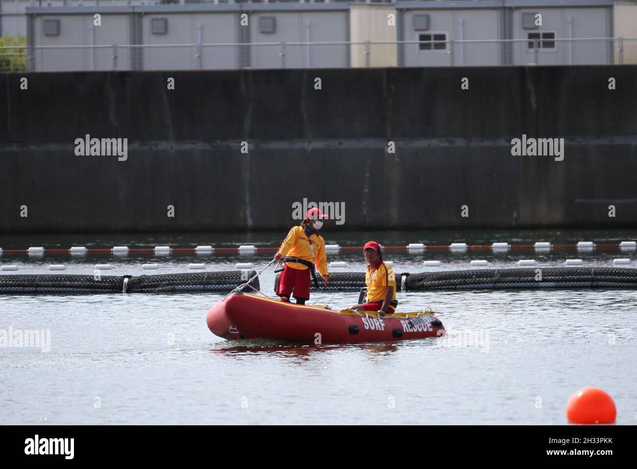 JULY 23rd, 2021 - TOKYO, JAPAN: rescue team operates at the Rowing ...