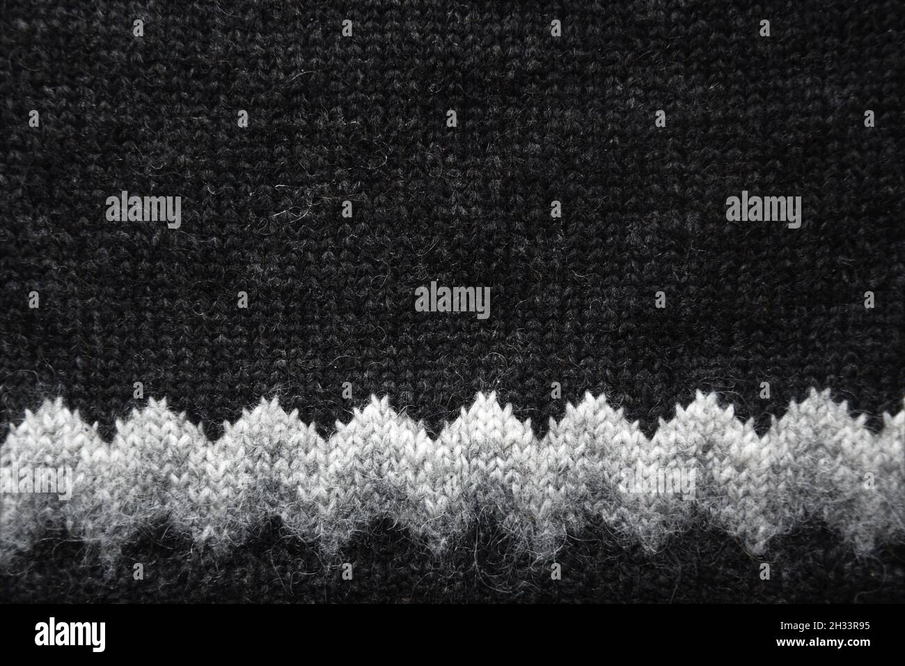 Traditional Icelandic wool sweater, called a lopapeysa. Close up of the ...