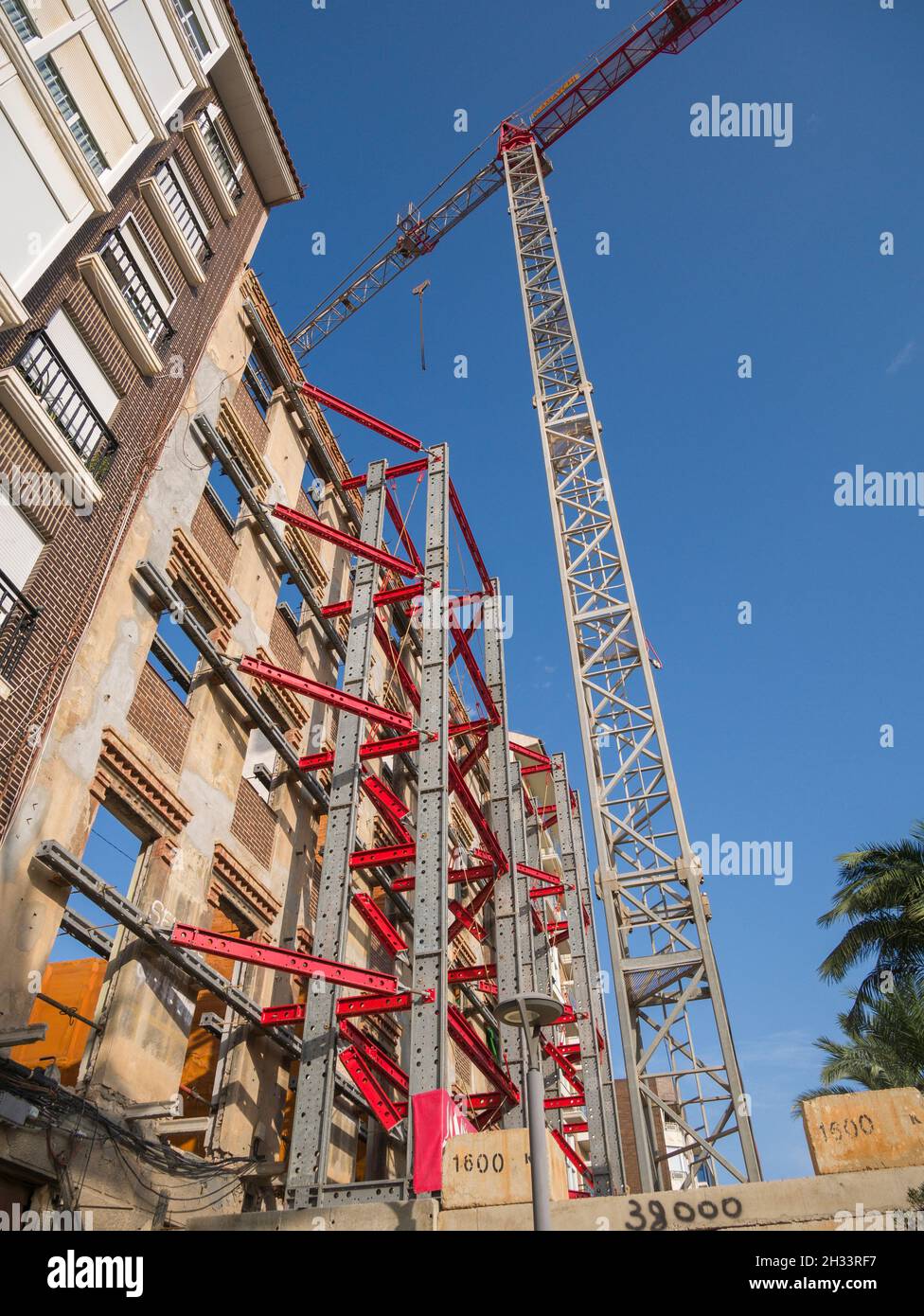 A façade retention construction site preserving preserve the frontage ...