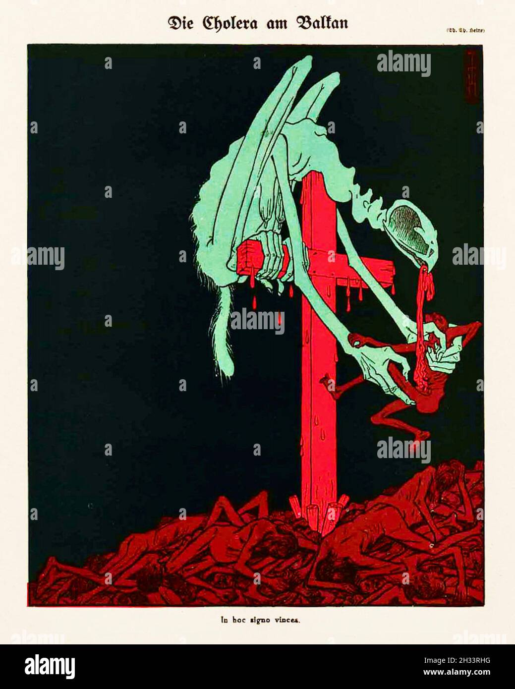 Thomas Theodor Heine - Cholera in the Balkans Stock Photo - Alamy