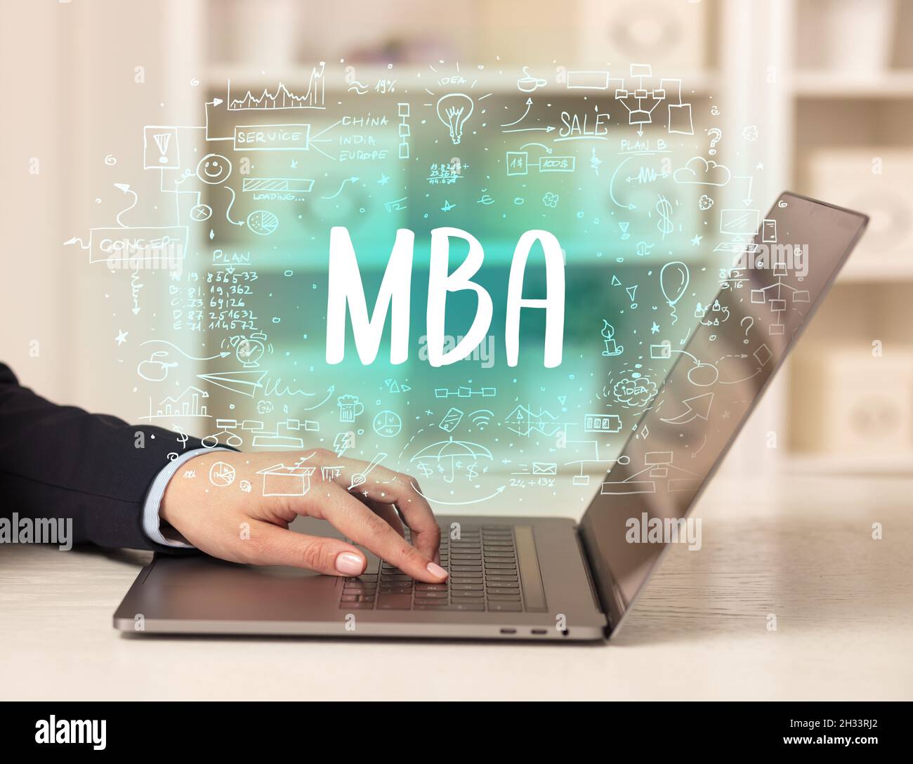 hand working on new modern computer Stock Photo - Alamy