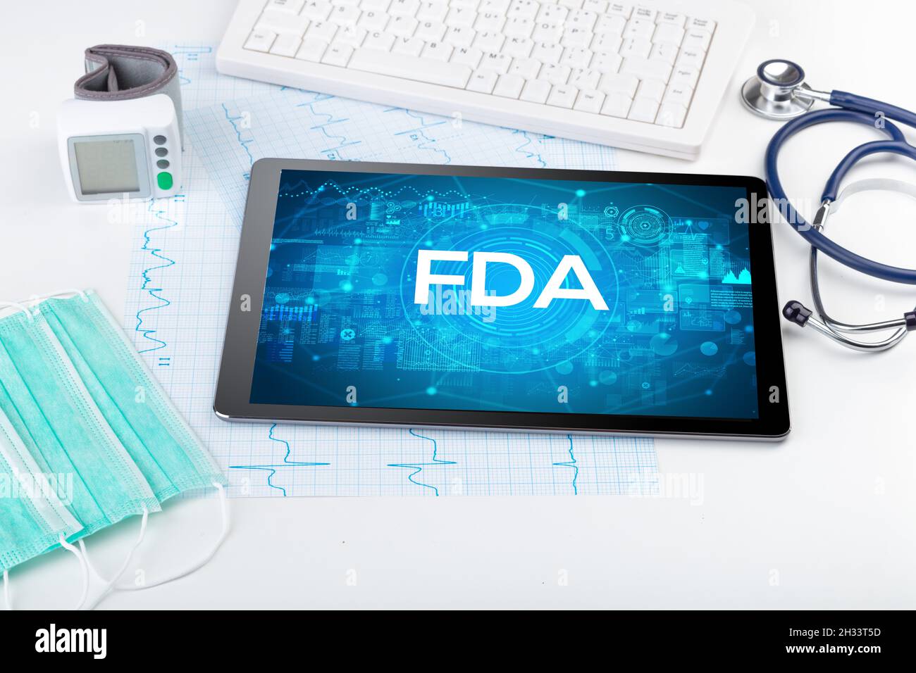 Close-up view of a tablet pc with medical abbreviation Stock Photo - Alamy