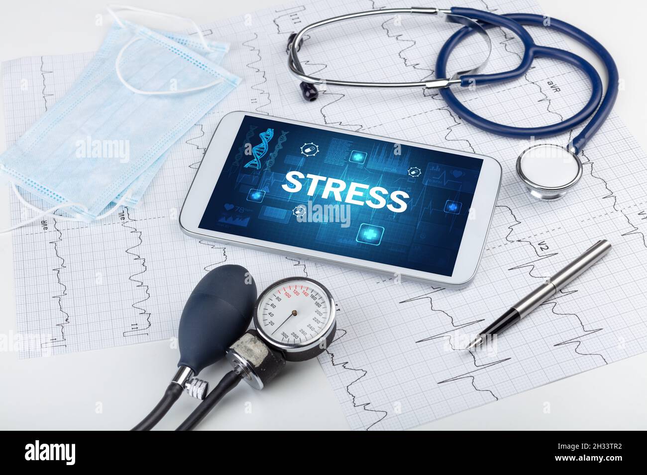 Tablet pc and medical stuff Stock Photo - Alamy
