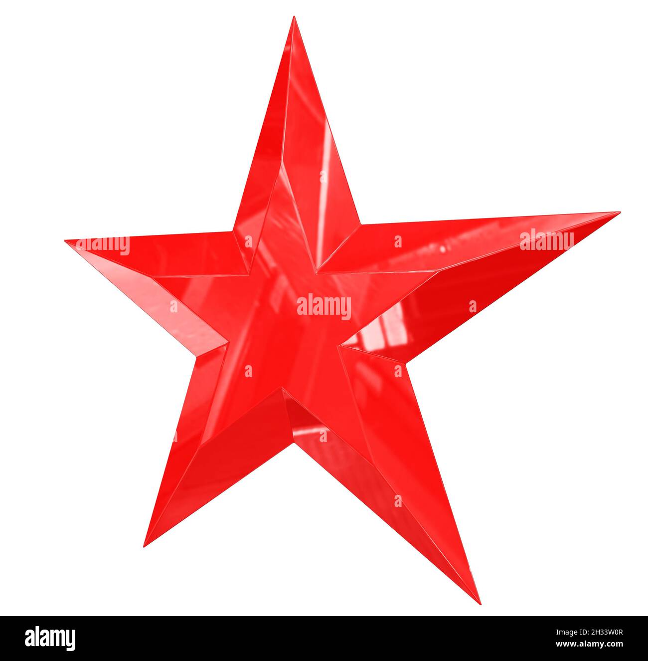 5 point star - Christmas Star - red single isolated on white background ...