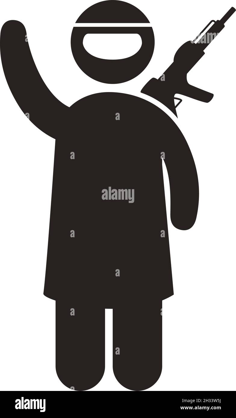 extremist militant with rifle silhouette Stock Vector Image & Art - Alamy