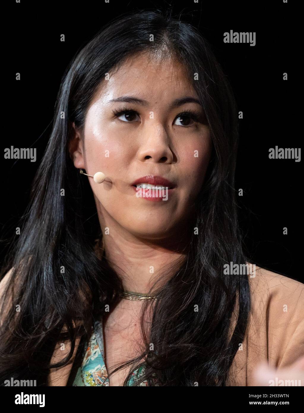 Munich, Germany. 25th Oct, 2021. Mai Thi Nguyen-Kim, science journalist, takes part in the ...