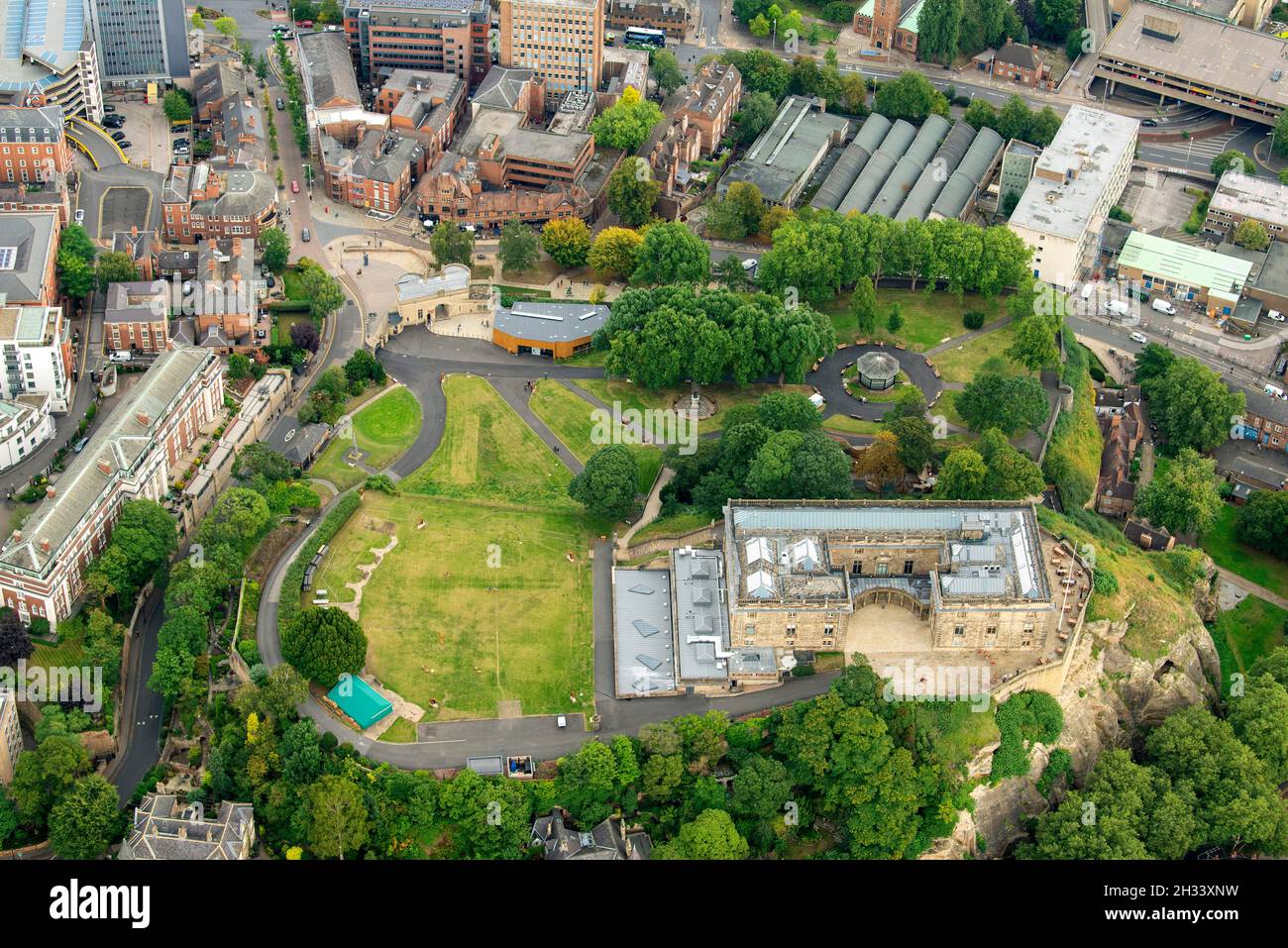 Aerial image of Nottingham Castle, Nottinghamshire England UK Stock ...