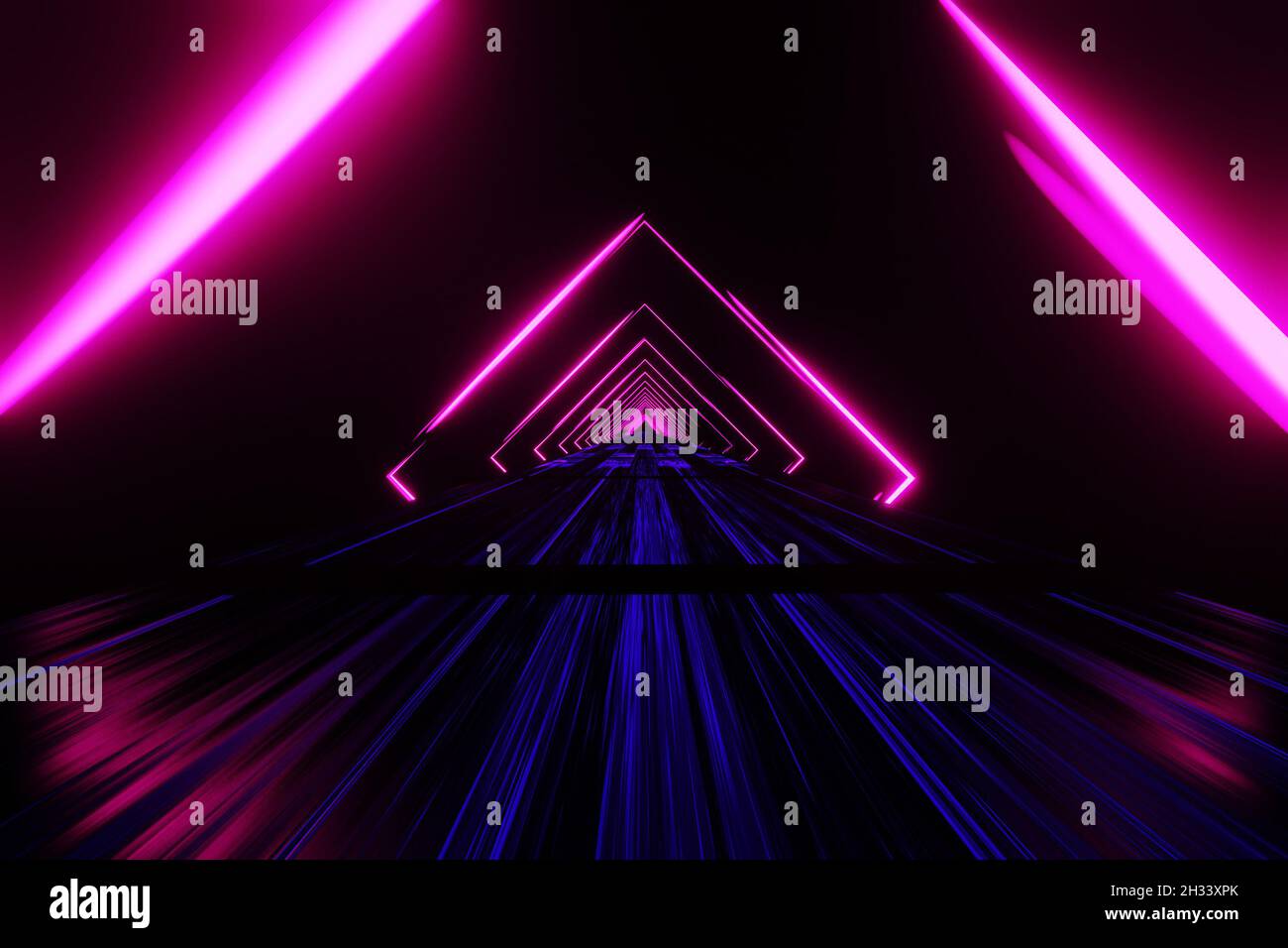 Neon Highway or Roadway, Subway, Driver Traffic tunnel Stock Photo - Alamy