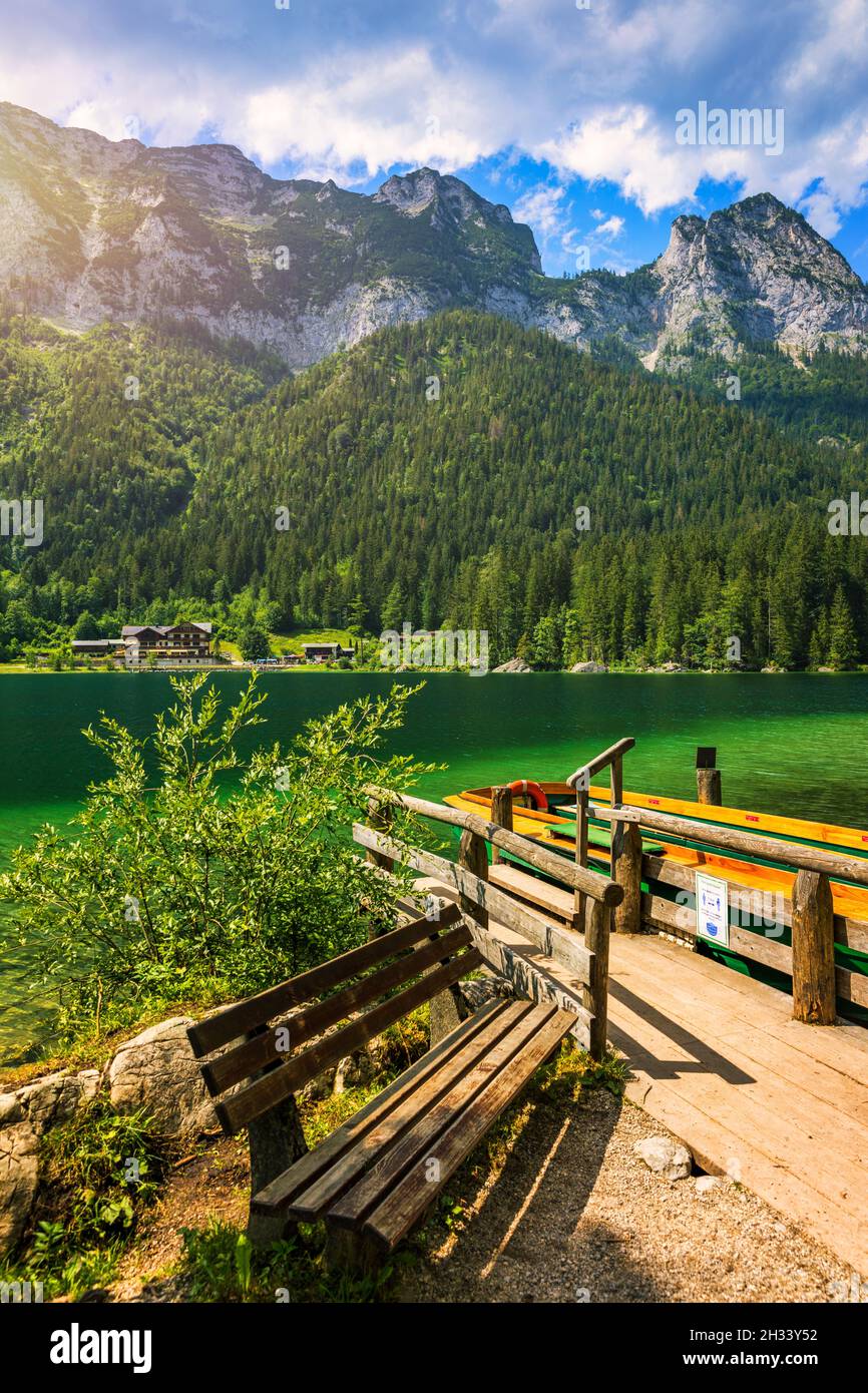 Hintersee lake beautiful scene of mountains and turquoise water of ...