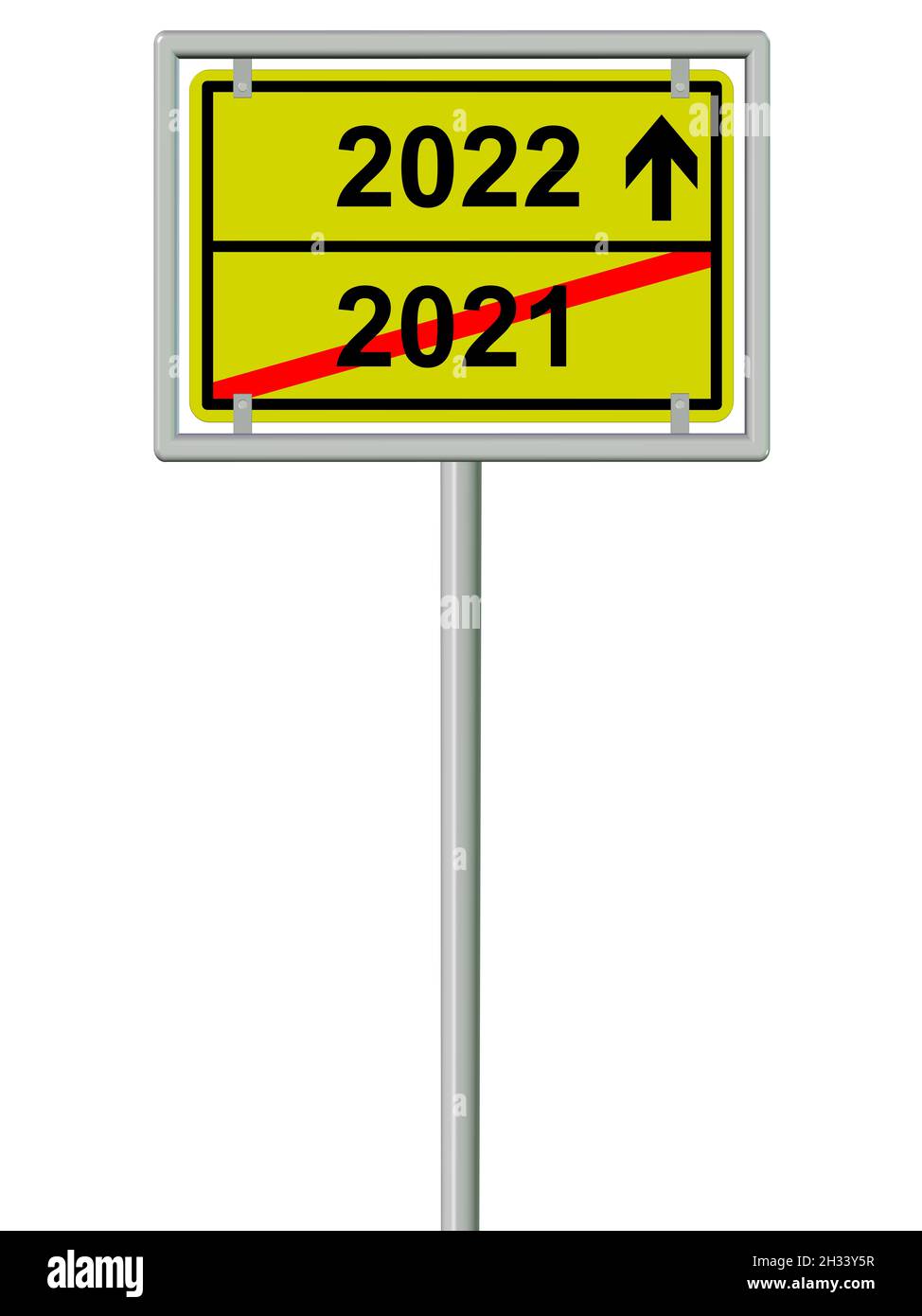 End of 2021 and beginning of 2022, symbolically on the place-name sign ...