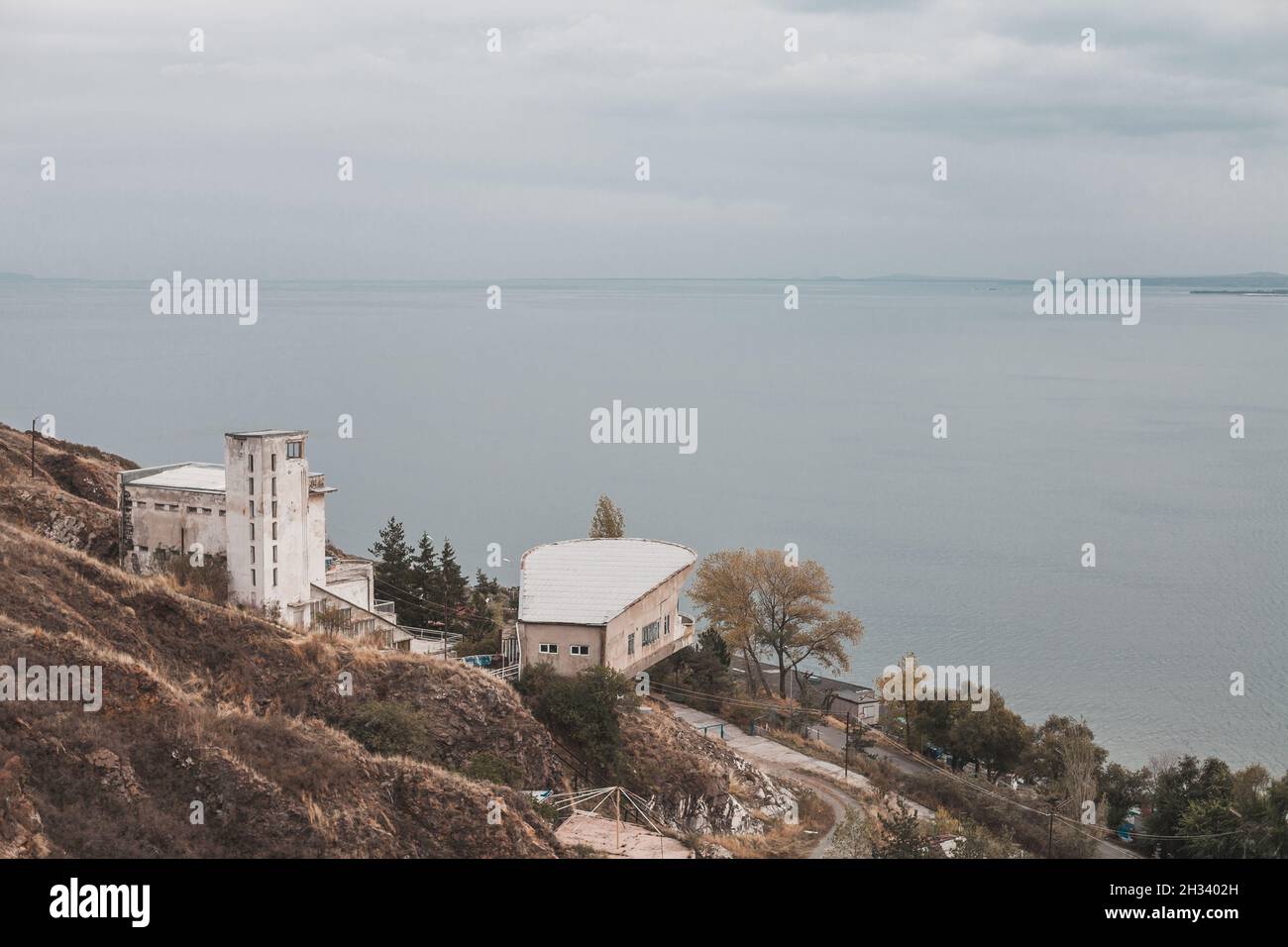 Scenic views of the sea and mountains from the cliff. Nice view of the ...