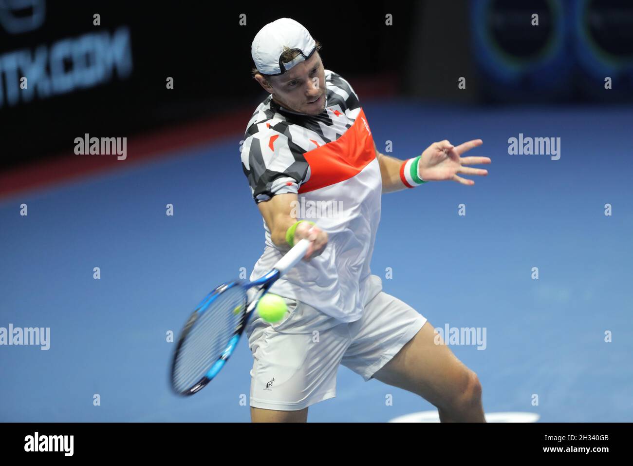 James Duckworth in action during ATP International tennis tournament St ...
