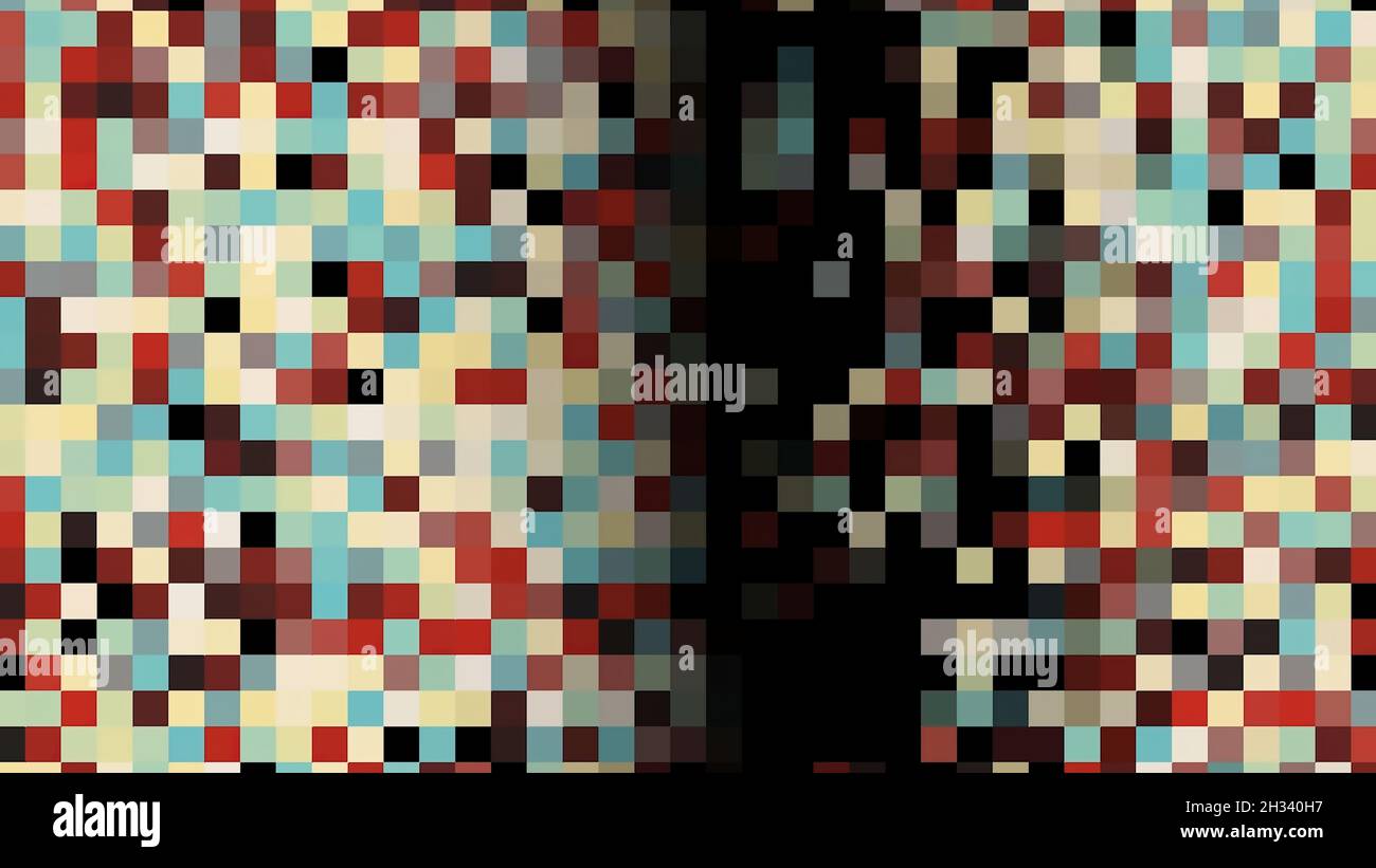 Looped transition from background with colorful pixels. Animation ...