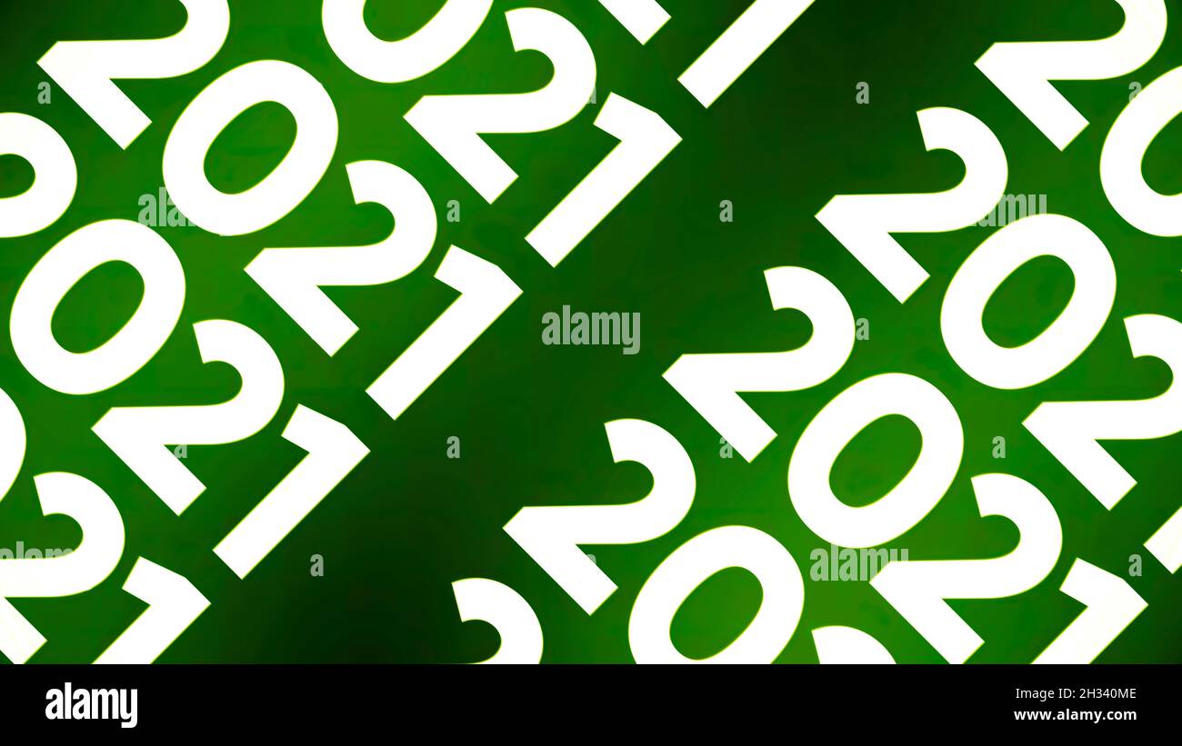 Background with moving number 2021. Animation. Simple background with ...