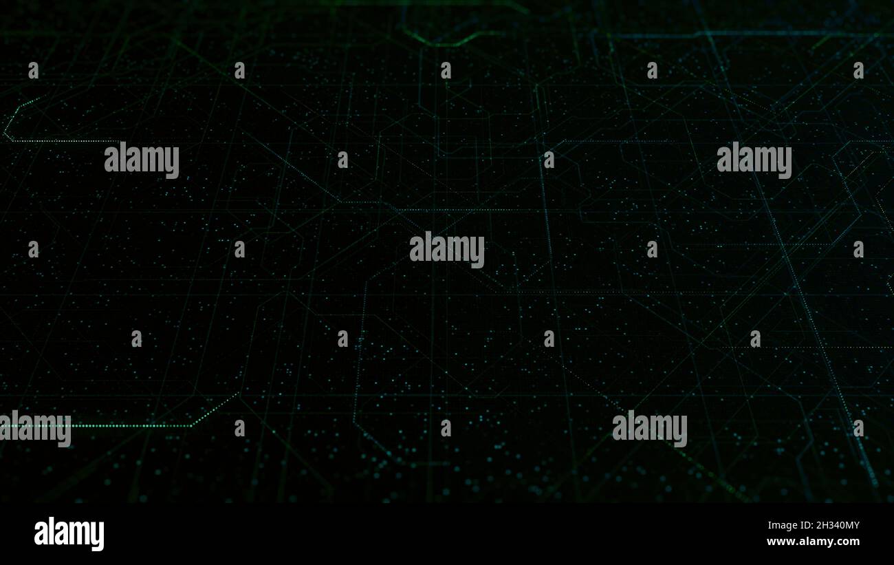 Scheme of lines on green background. Animation. Diagram with moving ...