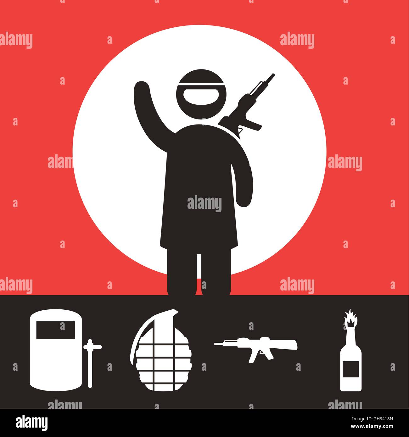 five extremists silhouettes set icons Stock Vector Image & Art - Alamy