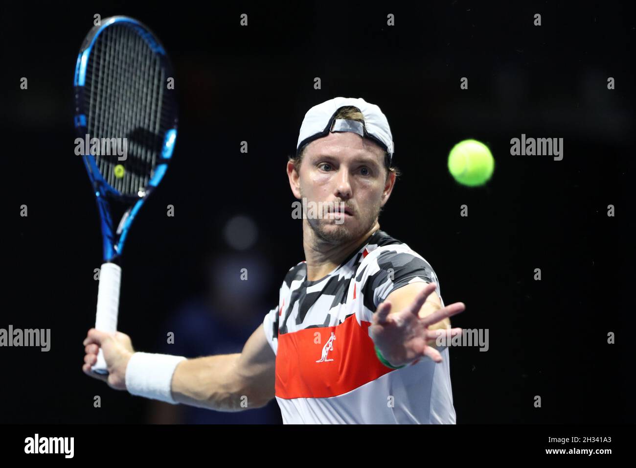 James Duckworth in action during ATP International tennis tournament St ...