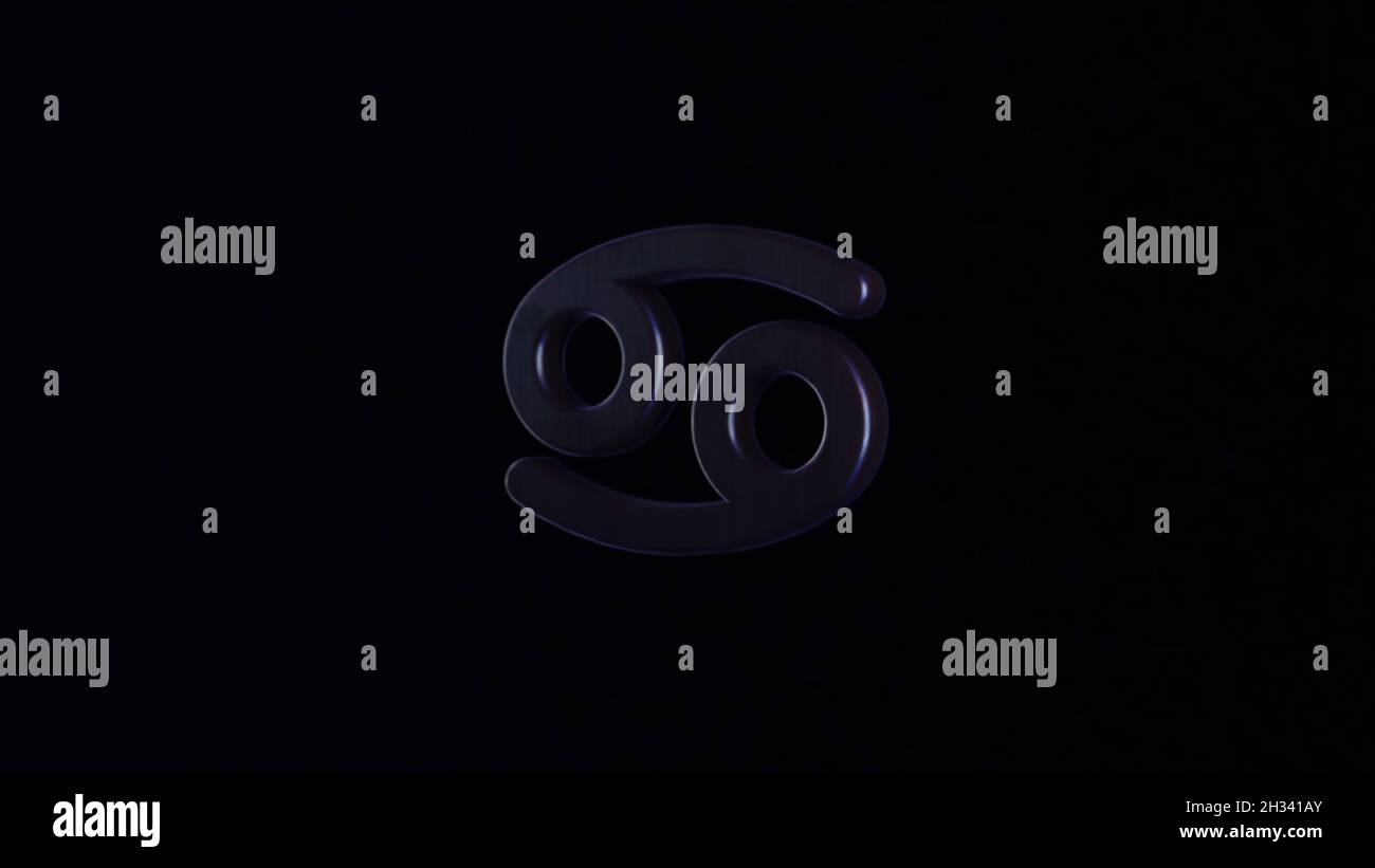 Zodiac sign on black background. Animation. 3D animation with textural ...