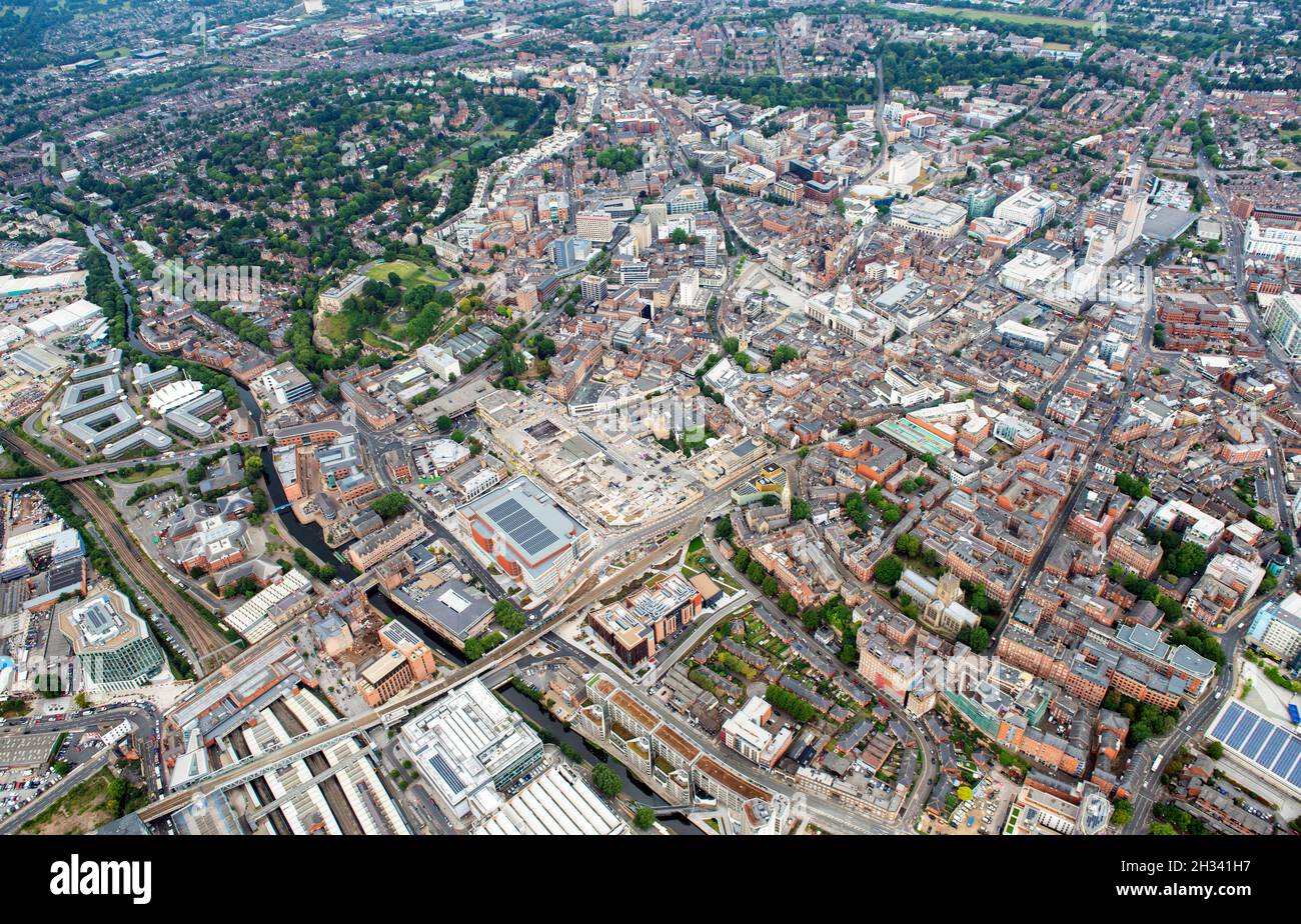 Aerial image of Nottingham City, Nottinghamshire England UK Stock Photo ...