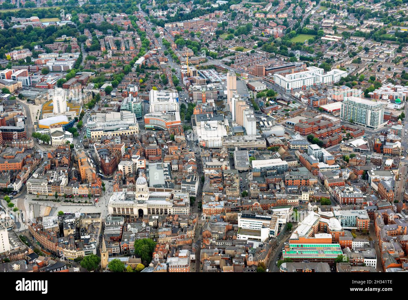 Aerial image of Nottingham City Centre, Nottinghamshire England UK ...