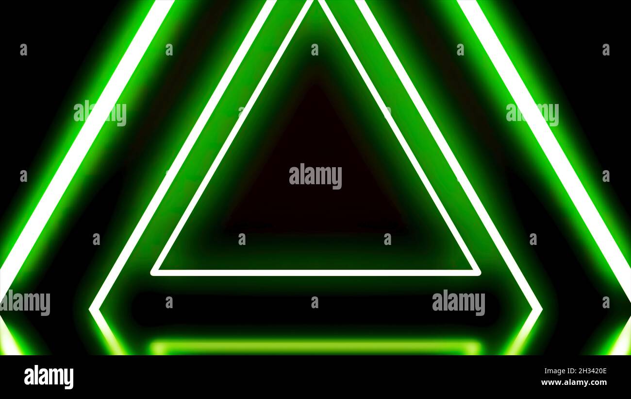 Neon triangular animation. Animation of neon tunnel consisting of ...