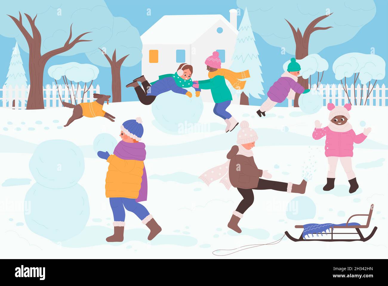 Snowman jumping in winter snowy hi-res stock photography and images - Alamy