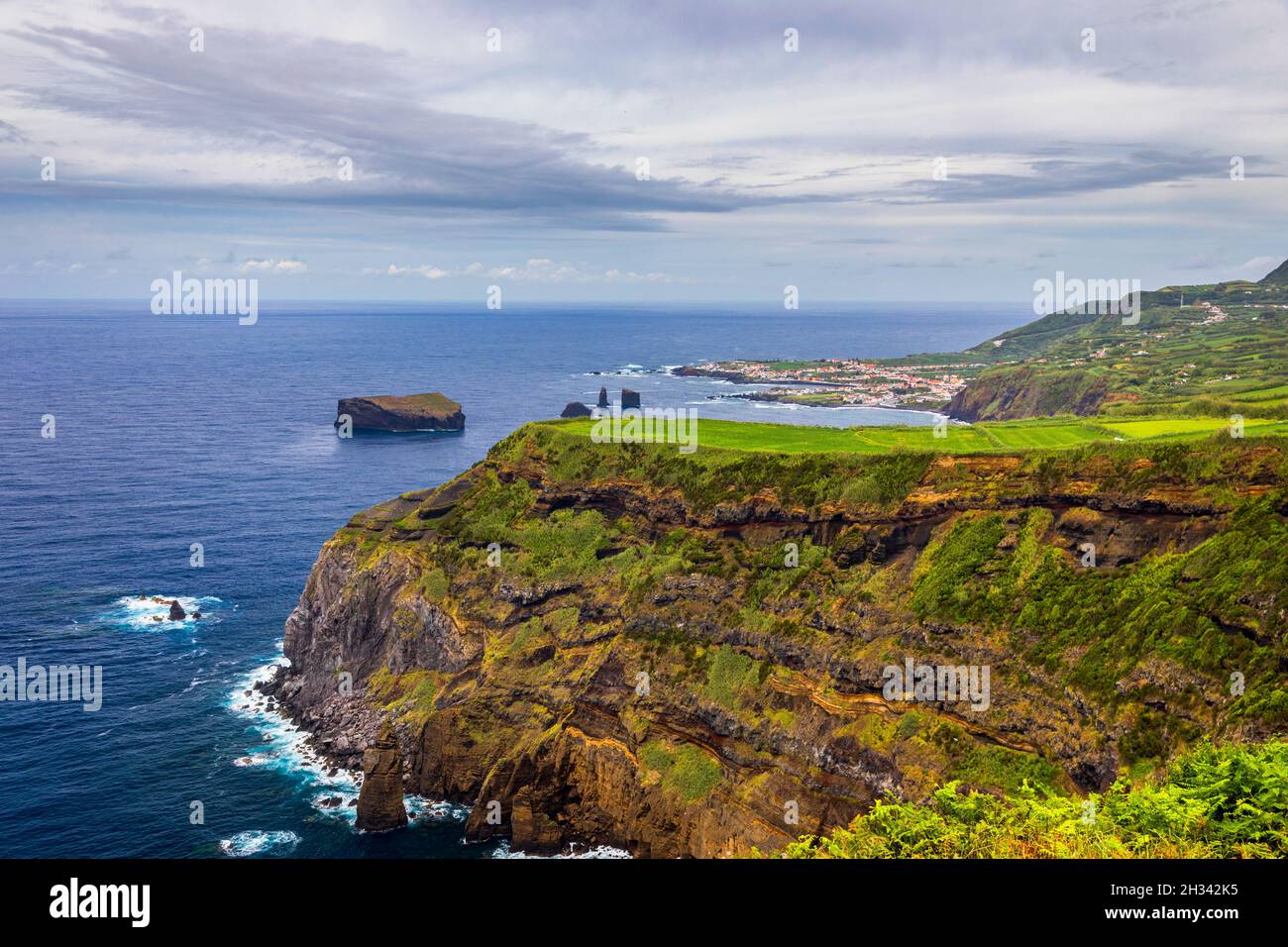 Azores panoramic view of natural landscape, wonderful scenic island of ...