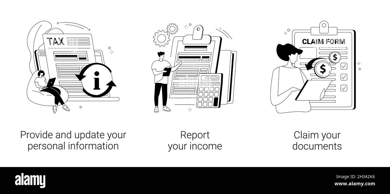 Tax filing abstract concept vector illustrations Stock Vector Image ...