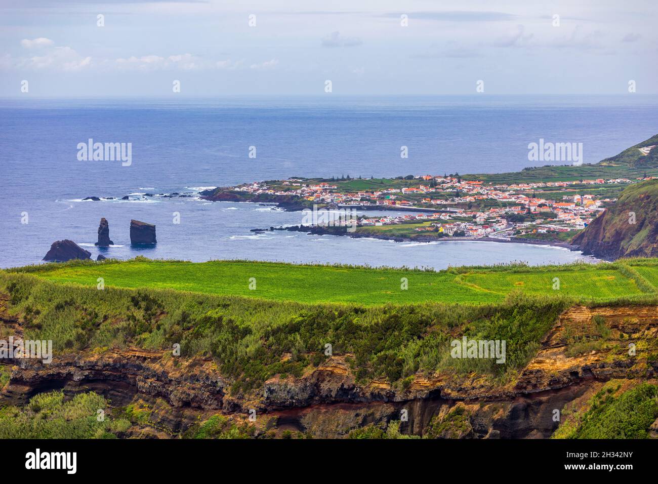 Azores panoramic view of natural landscape, wonderful scenic island of ...