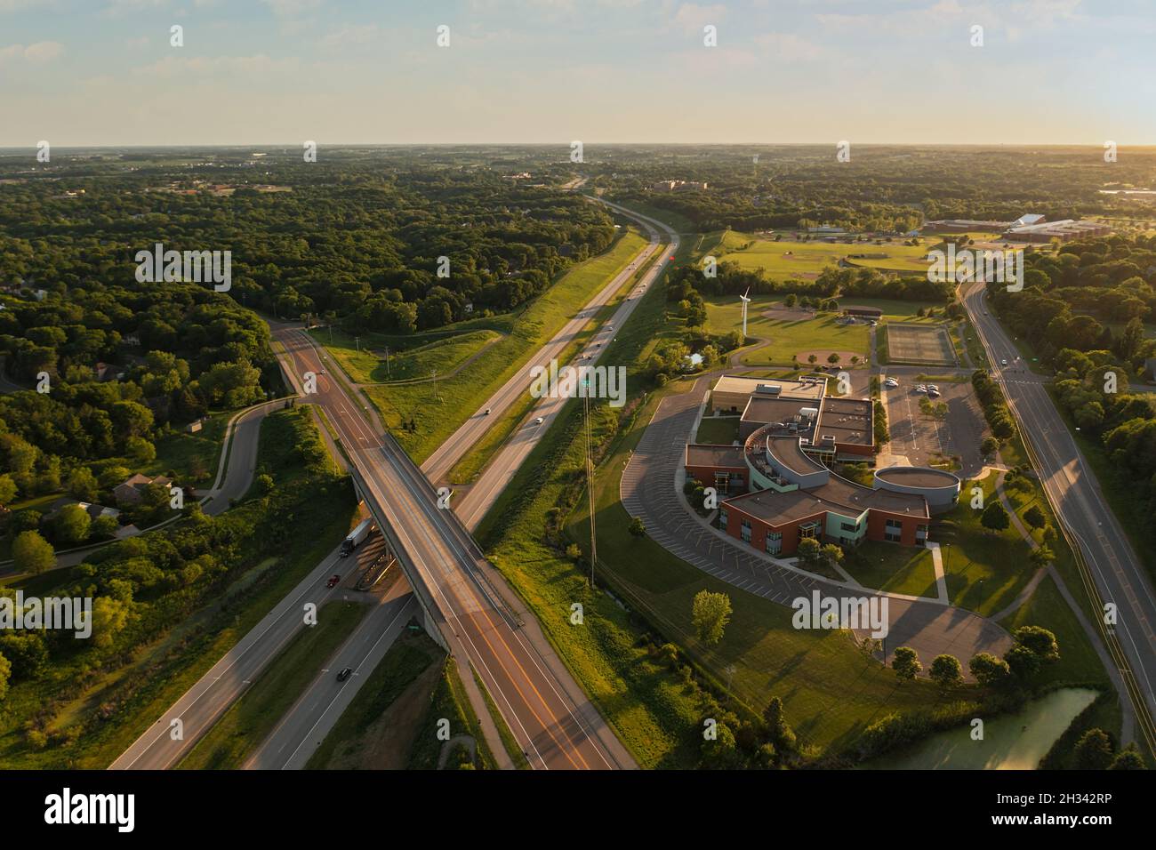 Drone over school hi-res stock photography and images - Alamy