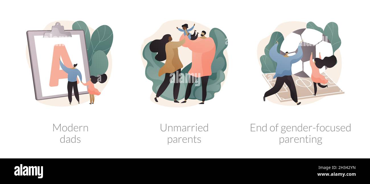 Parenting roles abstract concept vector illustrations Stock Vector ...