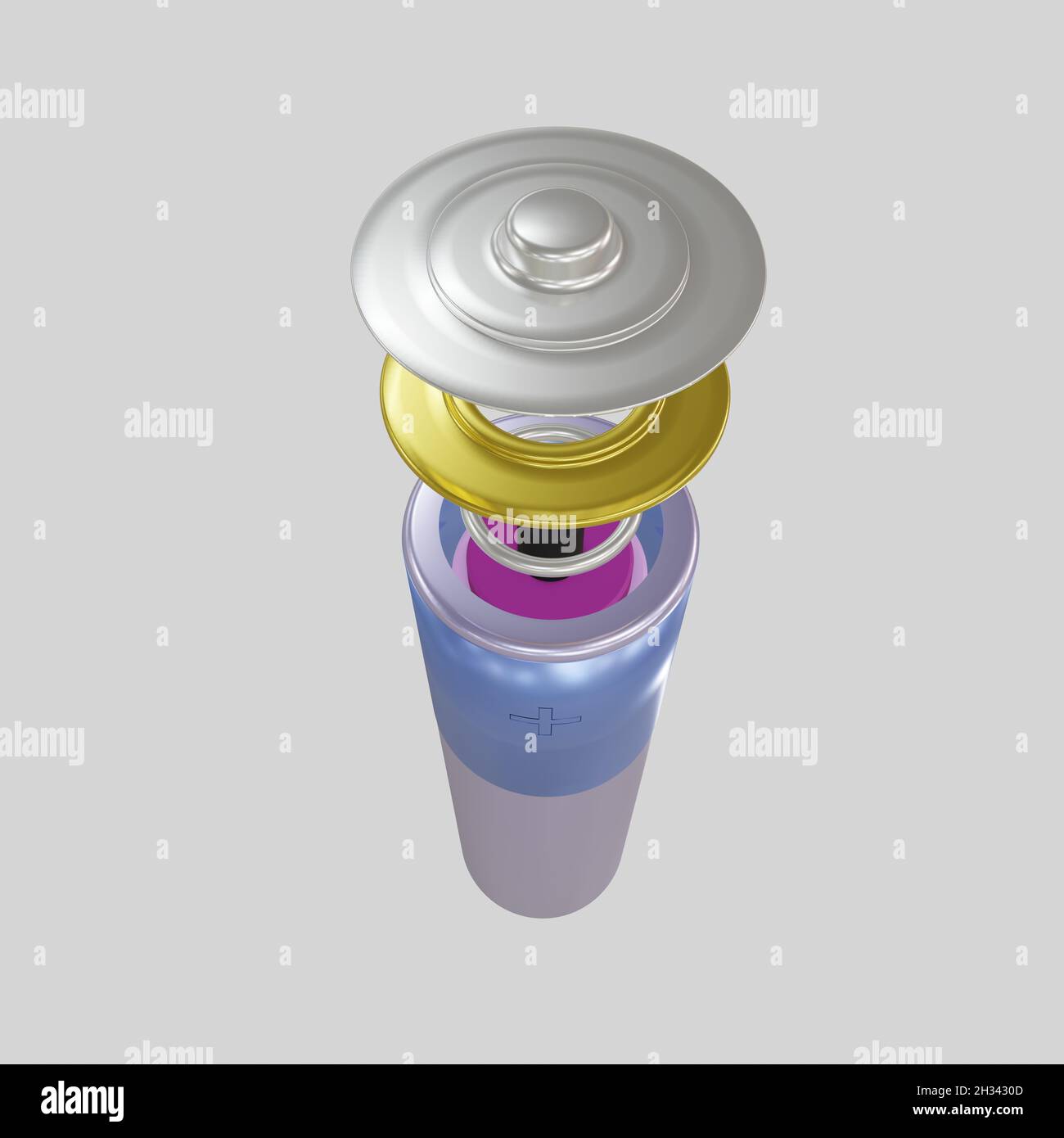 How the AA battery works, concept illustration, power element ...