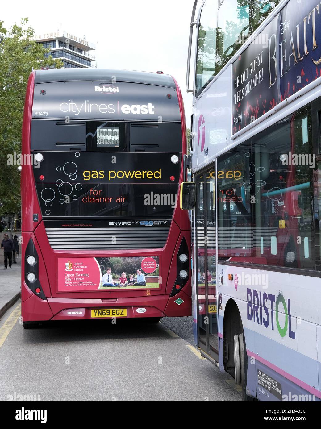 September 2021 - Gas powered Bristol City Lines bus double decker in ...