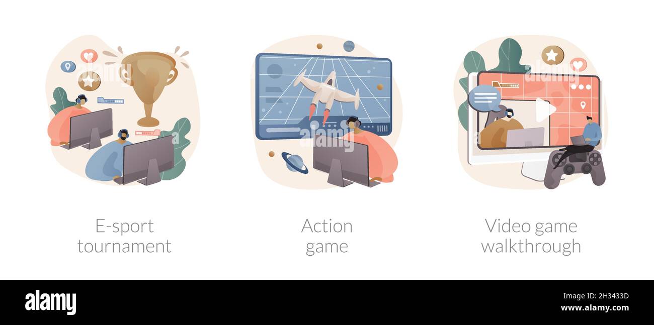 Popular pc game abstract concept vector illustrations Stock Vector ...