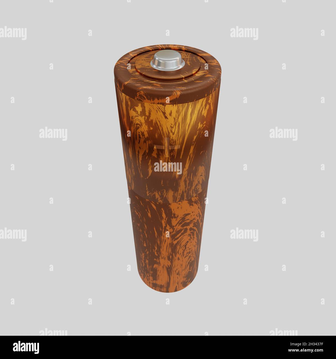 Wooden AA battery outdoors concept of new ecological energy sources, 3D ...