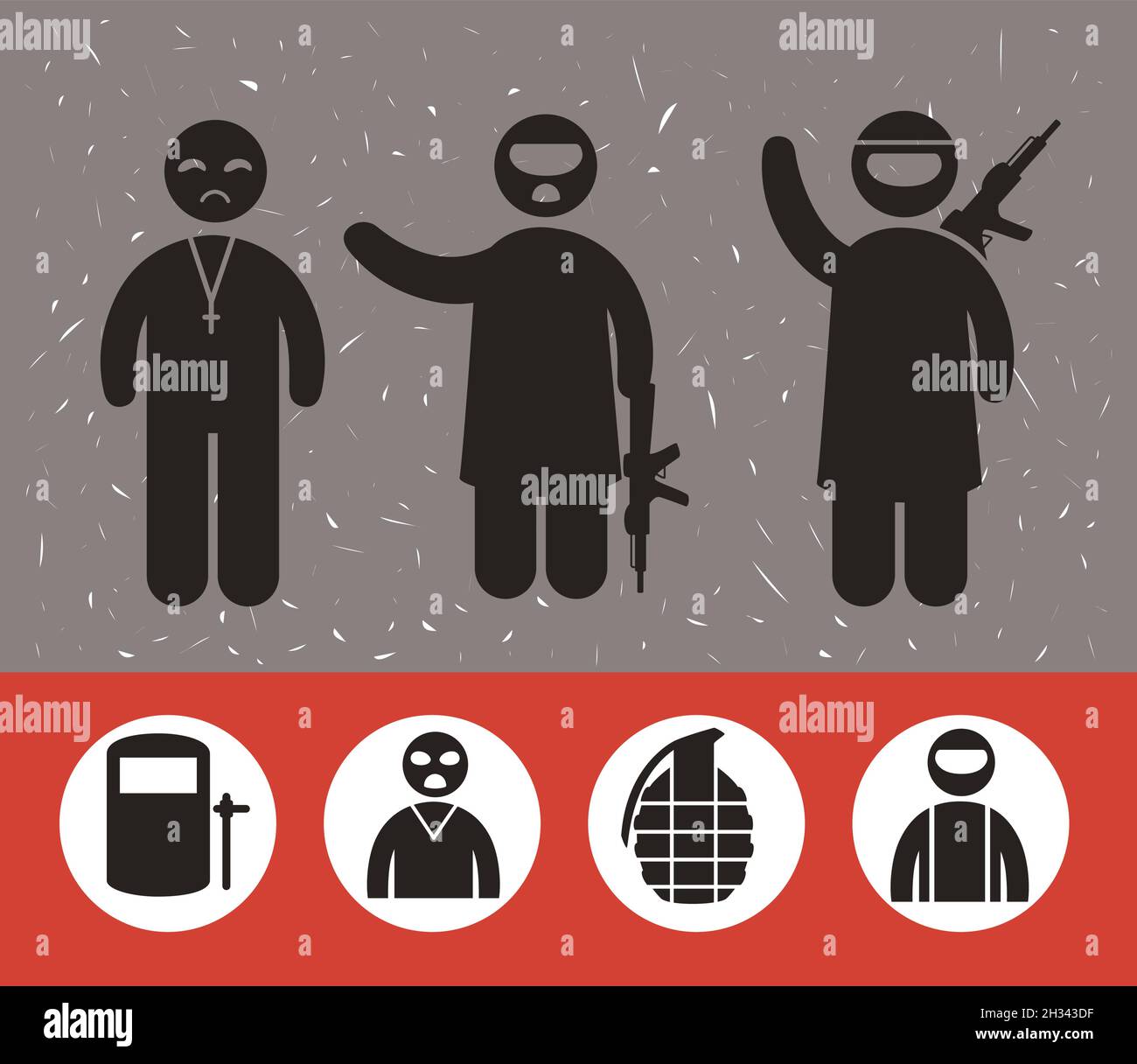 seven extremists silhouettes set icons Stock Vector Image & Art - Alamy