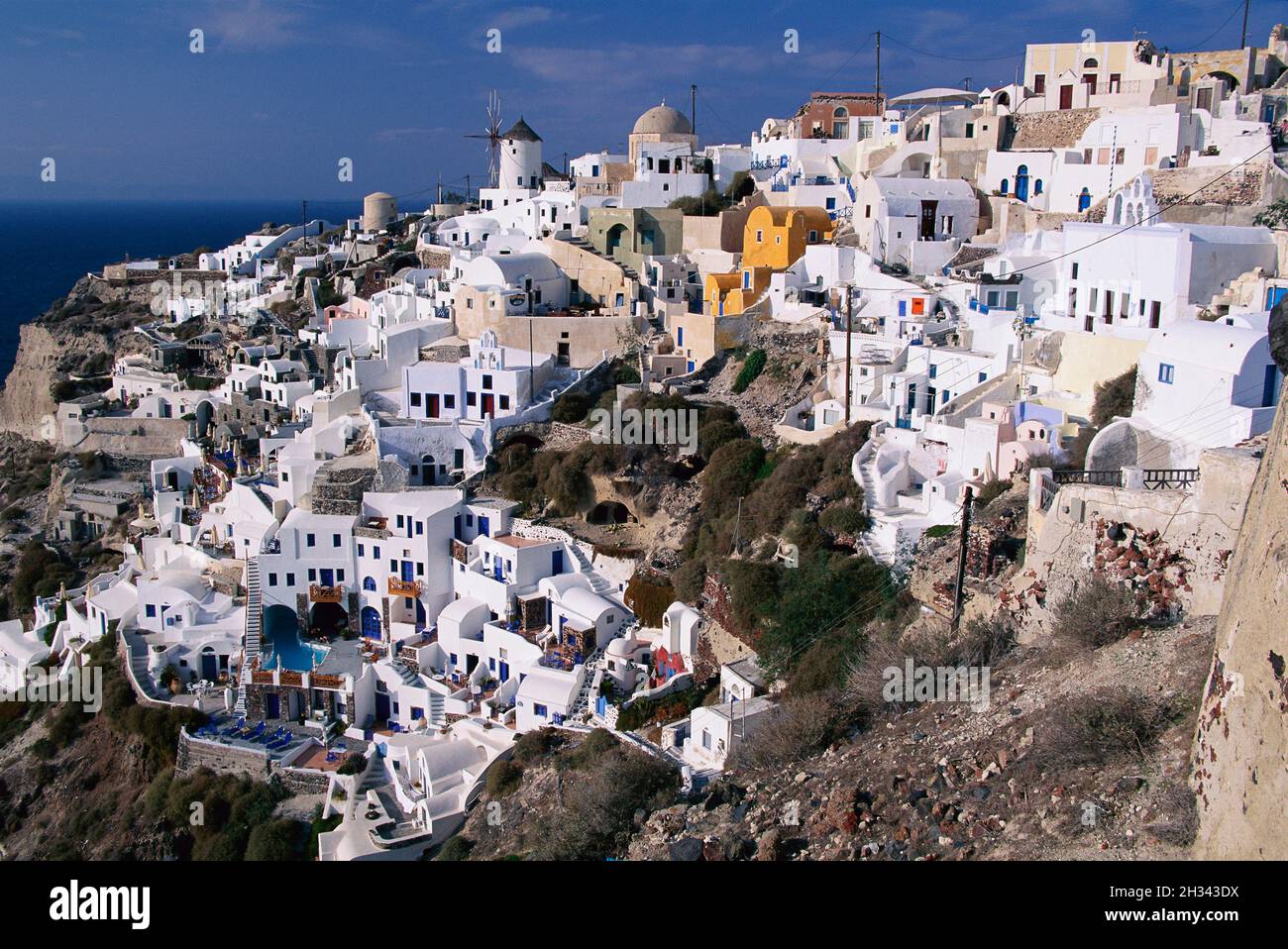 Overview of Village, Oia, Santorini, Greece Stock Photo - Alamy