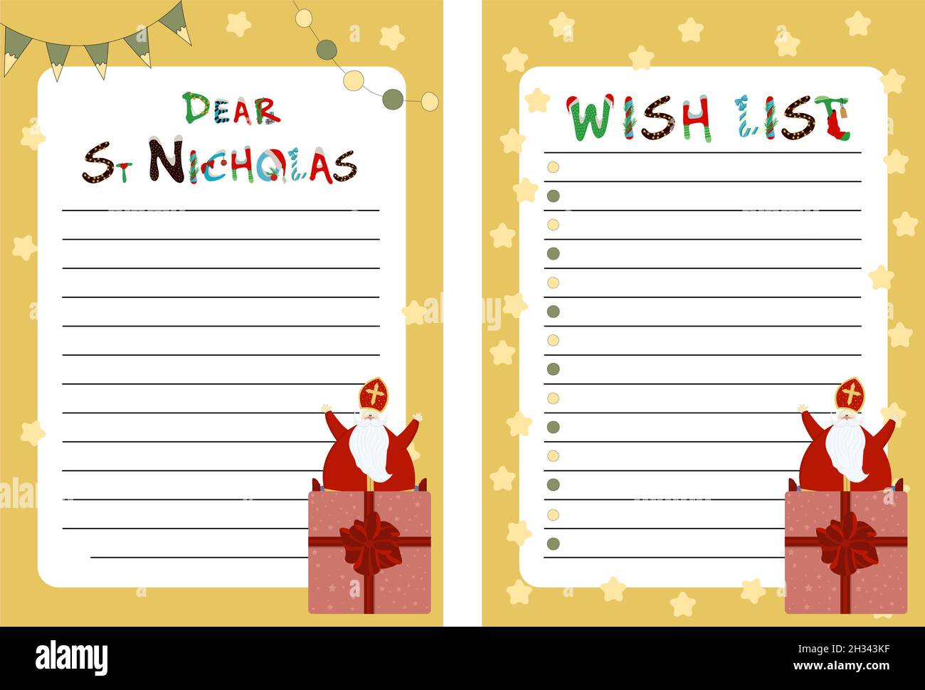 Saint Nicholas celebrating the holidays - isolated. Letter to Saint ...