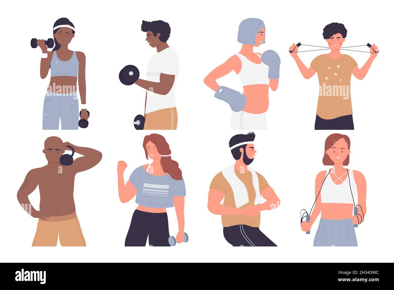 Cartoon Healthy People