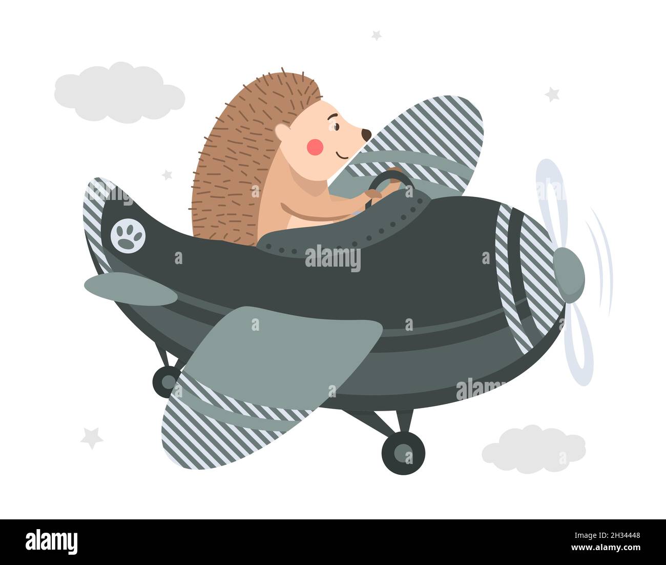 Hedgehog in airplane Stock Vector Image & Art - Alamy