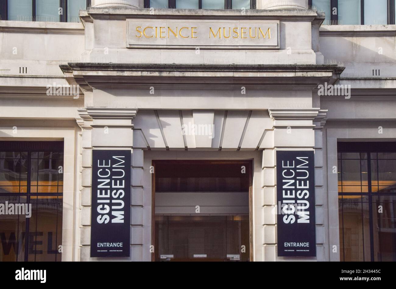 London, UK, 24 October 2021. Science Museum exterior view, South ...